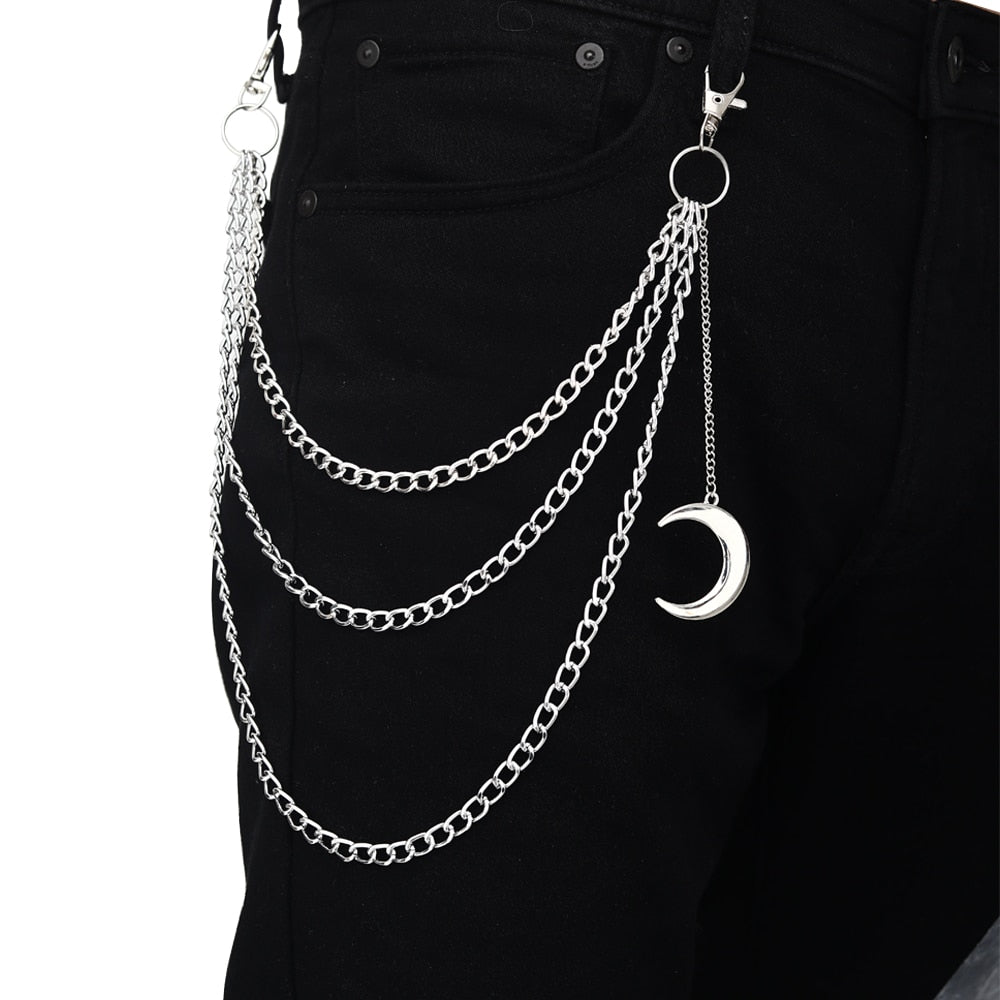 Heavy Metal Goth Trouser Chains with Pentagram - Pagan Punk Pants Chai ...