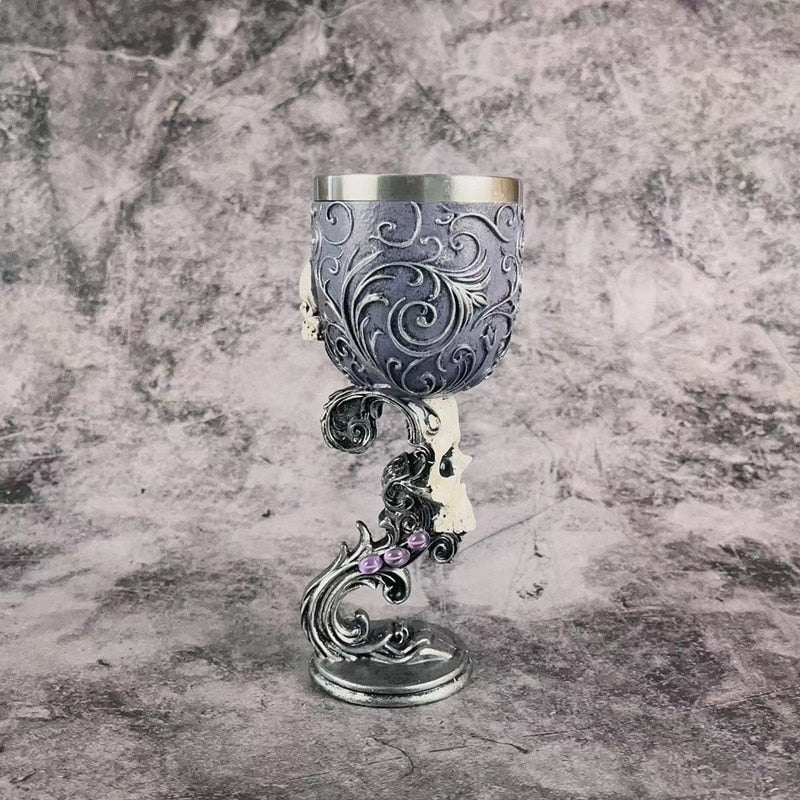 Gothic Floral Skull Mug Chalice – Heavy Metal Armor