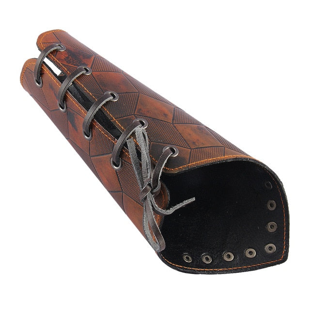 Elaborately Detailed Heavy Metal Patina Leather Vambrace Bracelet ...