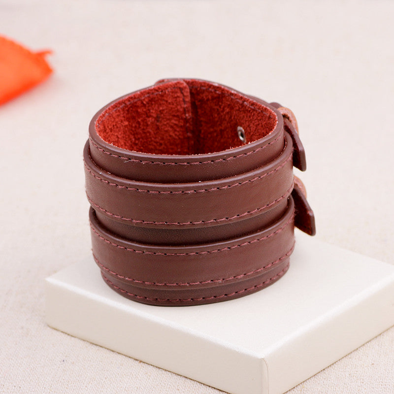Two Strap Heavy Metal Leather Bracelet – Heavy Metal Armor